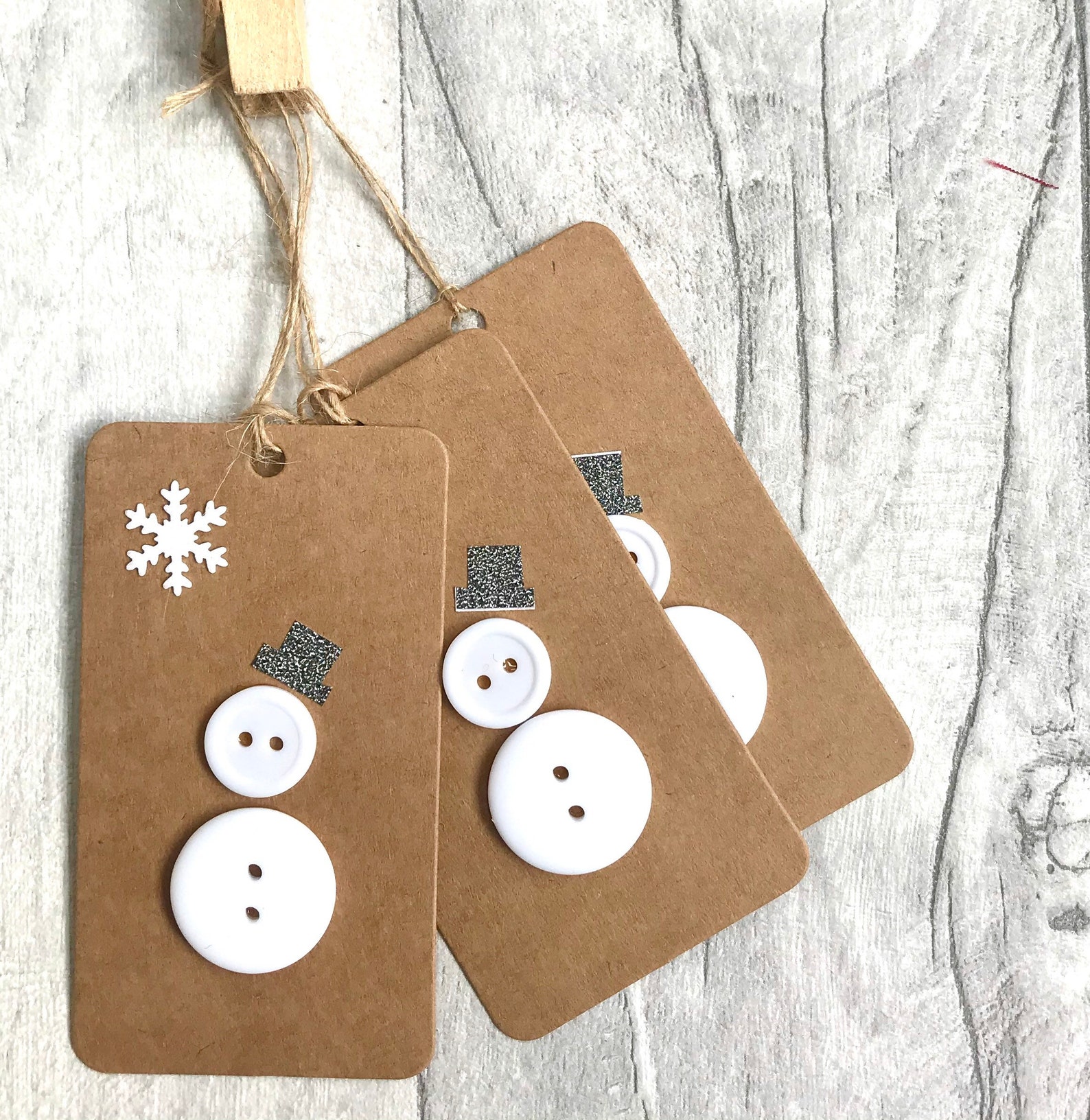 Set of 5 Handmade Christmas Gift Tags Snowman Tag Present Tag Xmas Tag ...