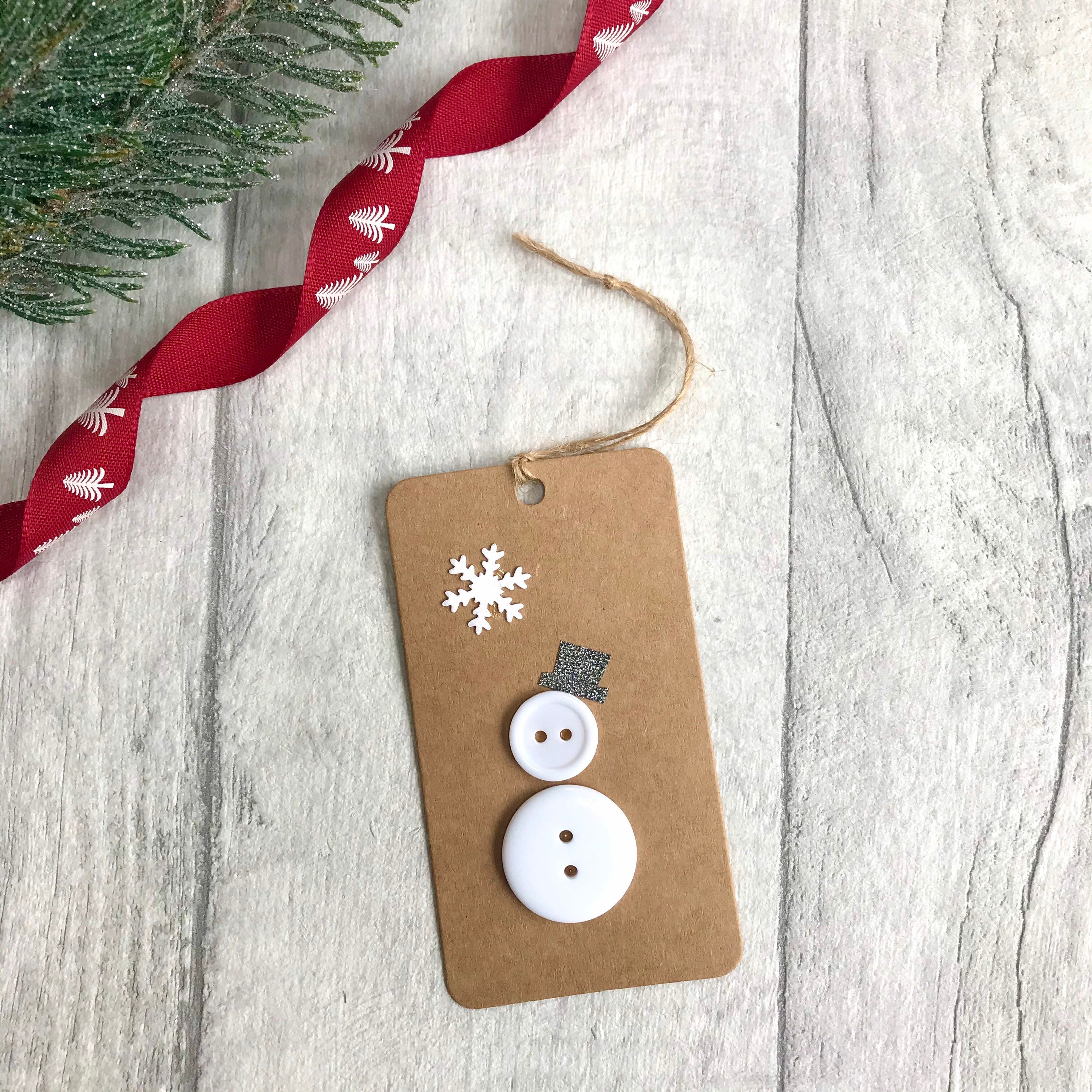 Set of 5 Handmade Christmas Gift Tags Snowman Tag Present Tag Xmas Tag ...