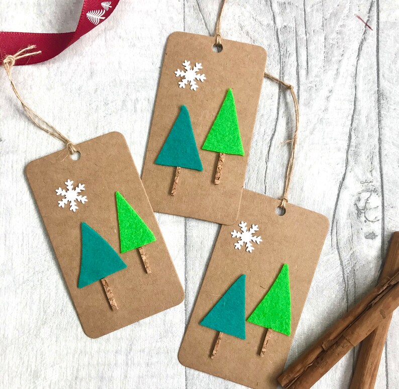 5 Christmas Gift Tags Handmade Xmas Tags Present Tag Christmas - Etsy