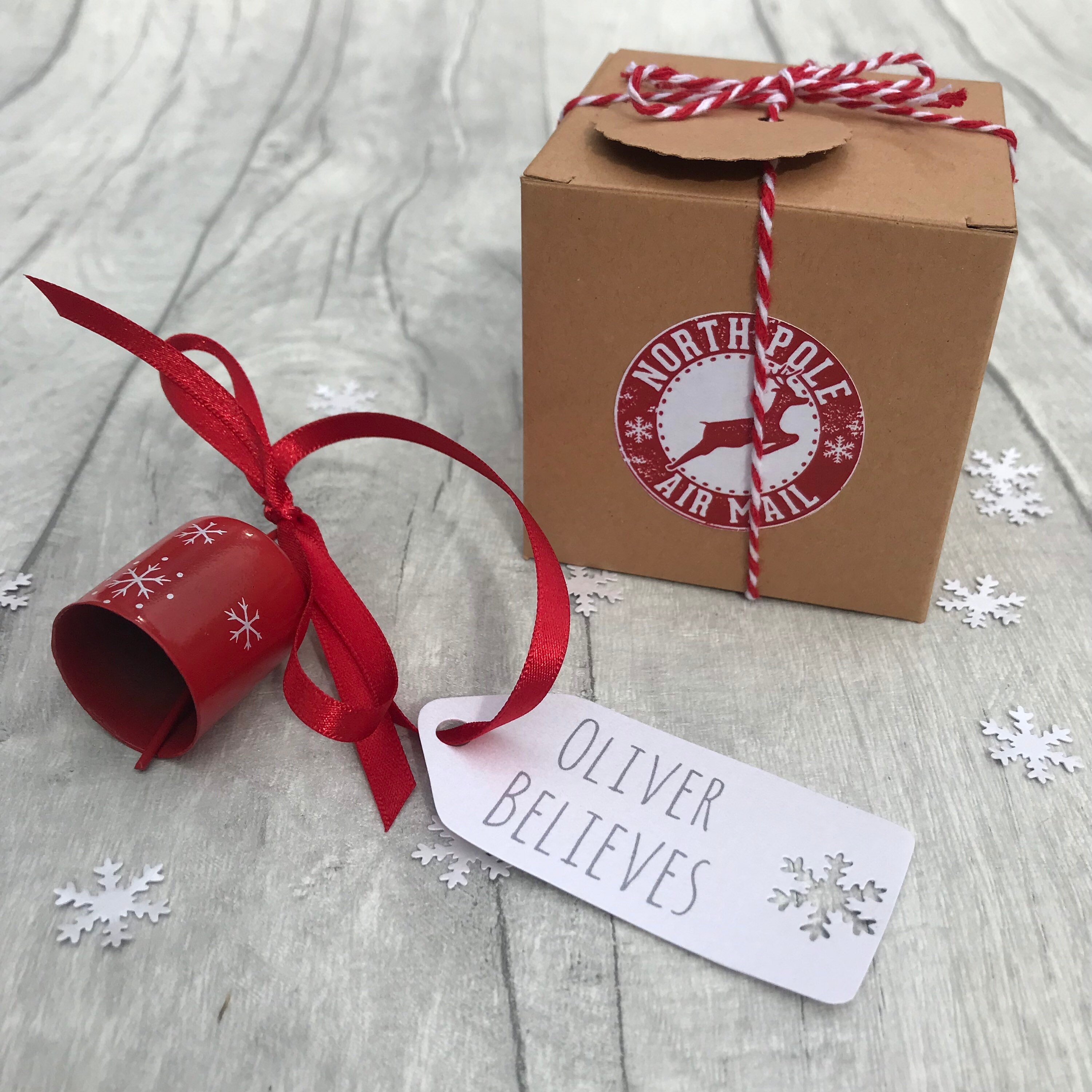 Personalised Christmas Bell Believe Bell Christmas Eve Box - Etsy UK