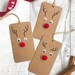 5 Handmade Christmas Gift Tags Reindeer Tag Present Tag Xmas Tag Gift ...