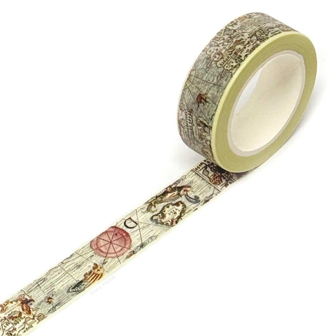 Vintage Map Washi Tape, 10m Retro Maps Travel Journal Tape Roll - Etsy
