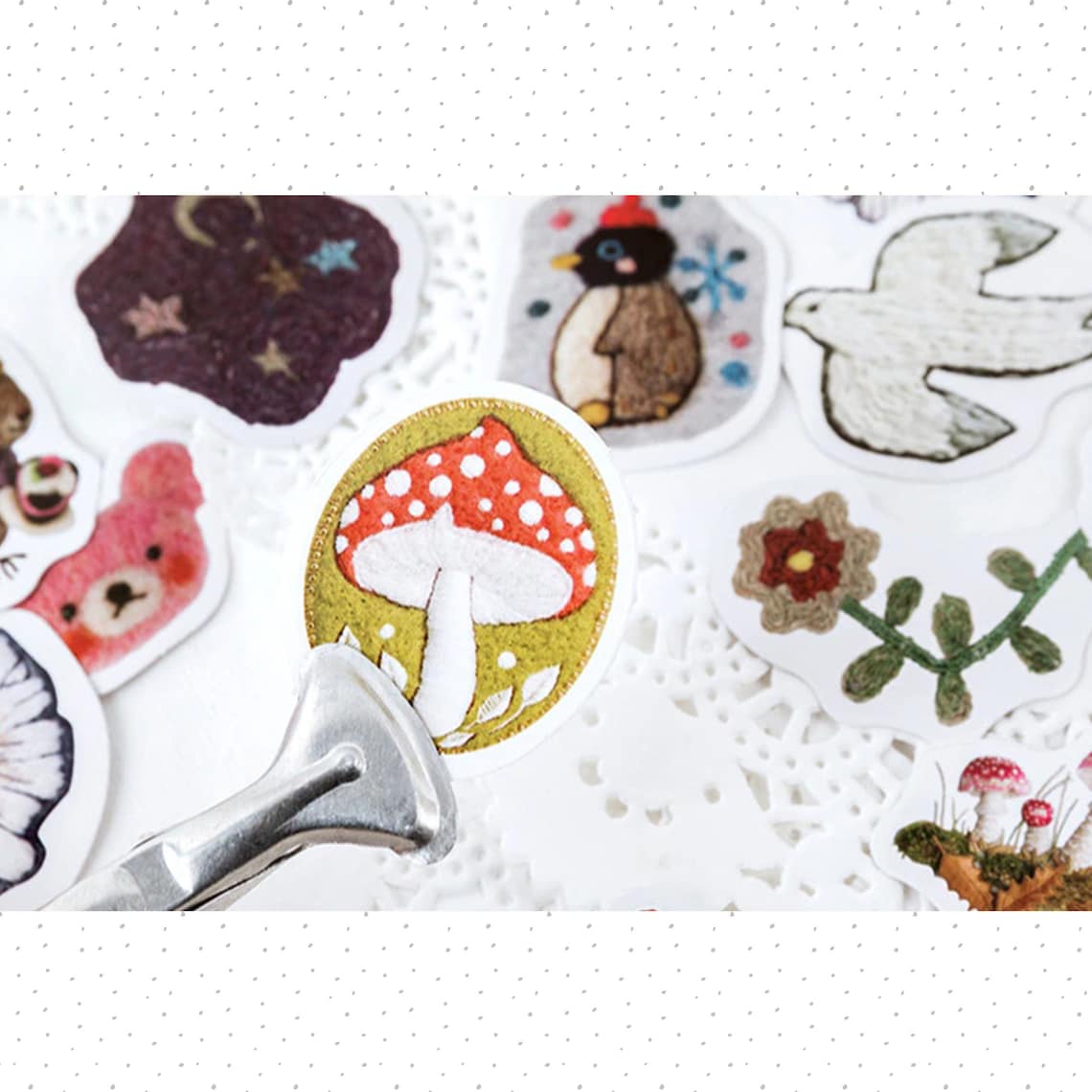 Folk Art Stickers Pack 46 pcs Embroidery Art Sticker Set | Etsy