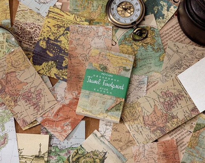 Vintage Maps Paper Notes Book. 60 Pcs Retro Map Travel - Etsy UK