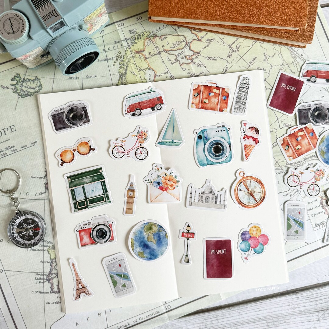 Travel Stickers Pack, 46 Pcs Summer Holiday Sticker Set, Vacation ...