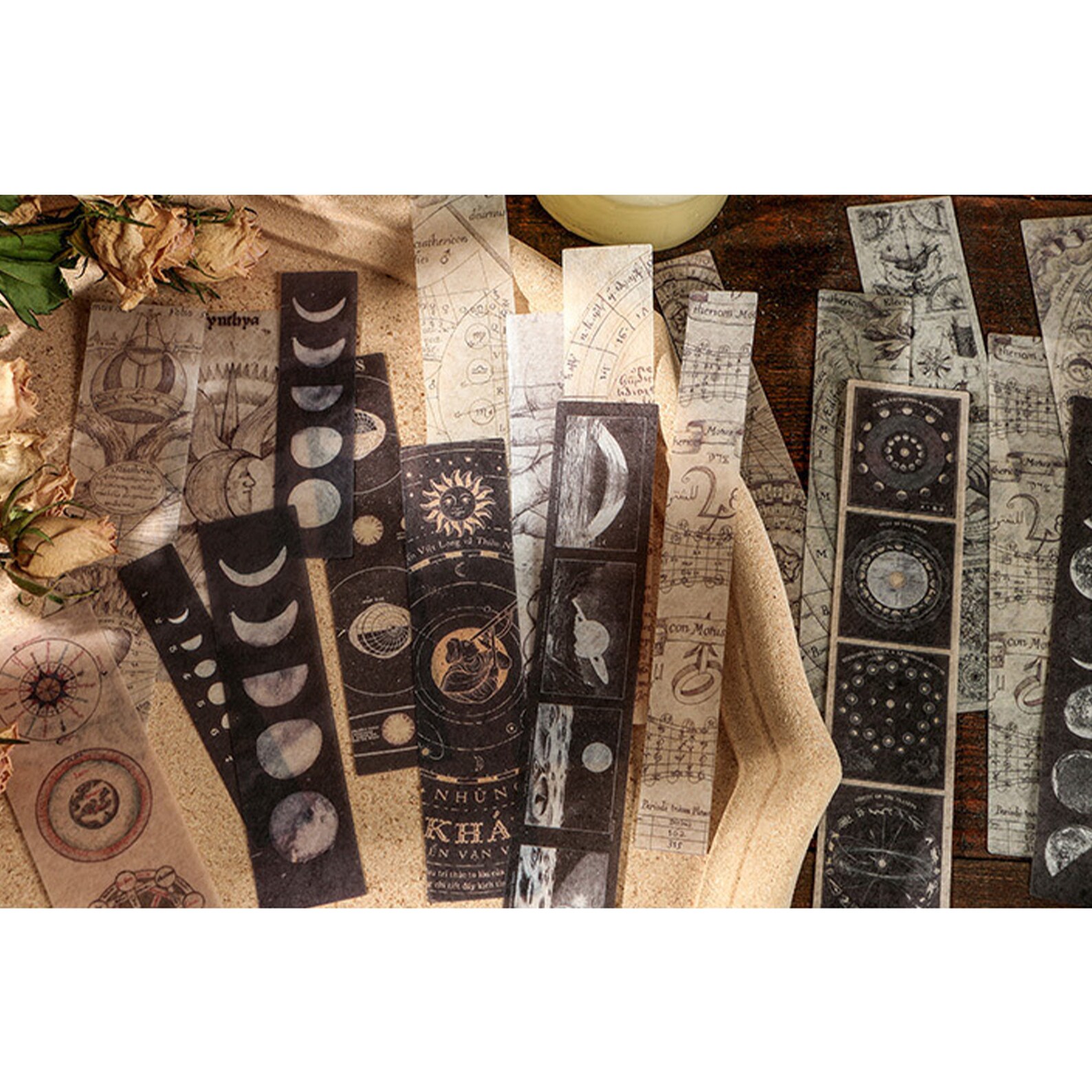 Vintage Space Stickers Strips Pack 40 Pcs Celestial Moon - Etsy