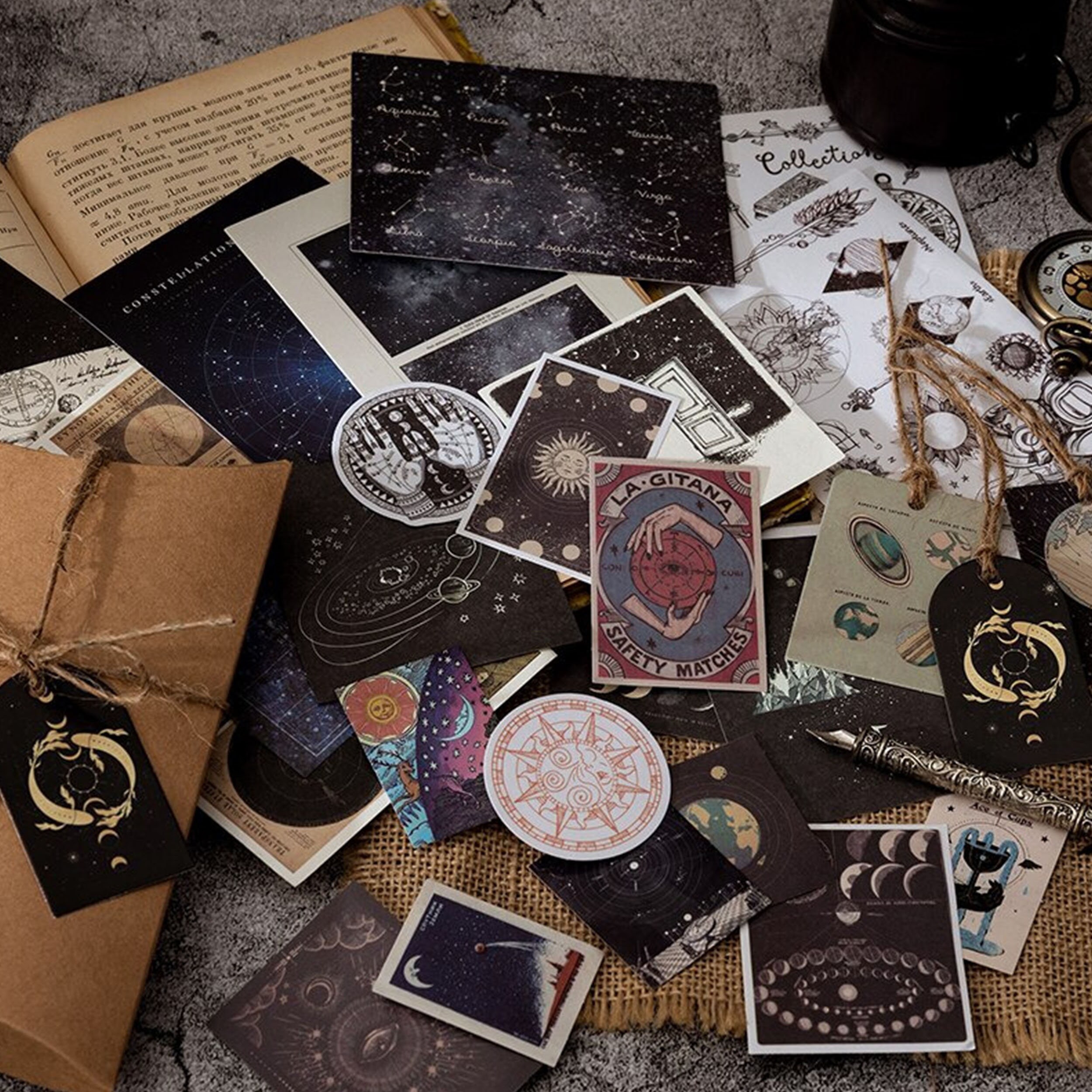 Vintage Space Scrapbook Sticker Set. 30 Pcs Celestial Magic - Etsy UK
