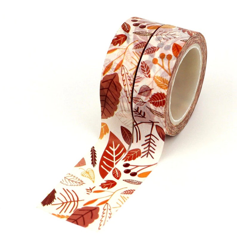 Woodland Leaf Washi Tape. 10m Autumn Fall Planner Tape. Nature - Etsy UK
