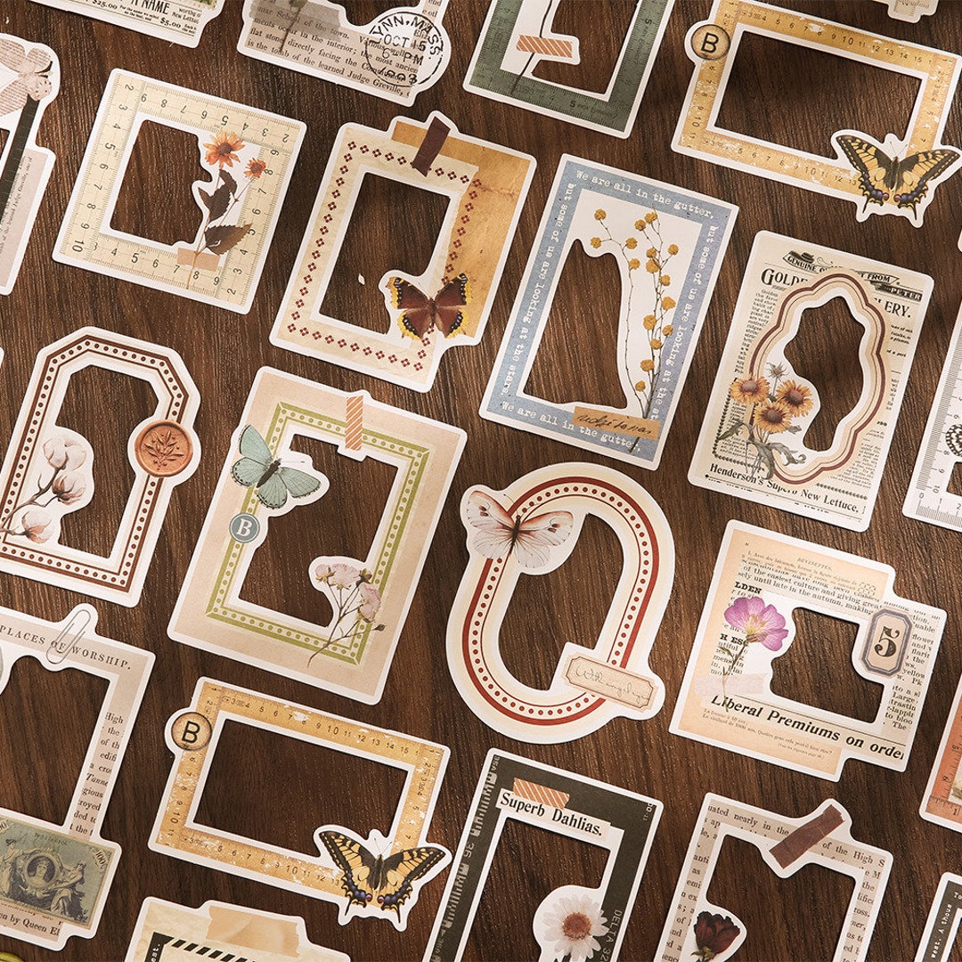 Vintage Frame Stickers Pack 20 Pcs Retro Collage Boarder - Etsy