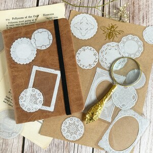 Vintage White Lace Stickers Pack, 40 Pcs Retro Frame Sticker Set, Junk ...