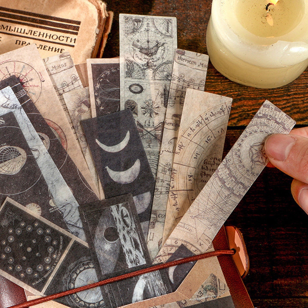 Vintage Space Stickers Strips Pack 40 Pcs Celestial Moon - Etsy