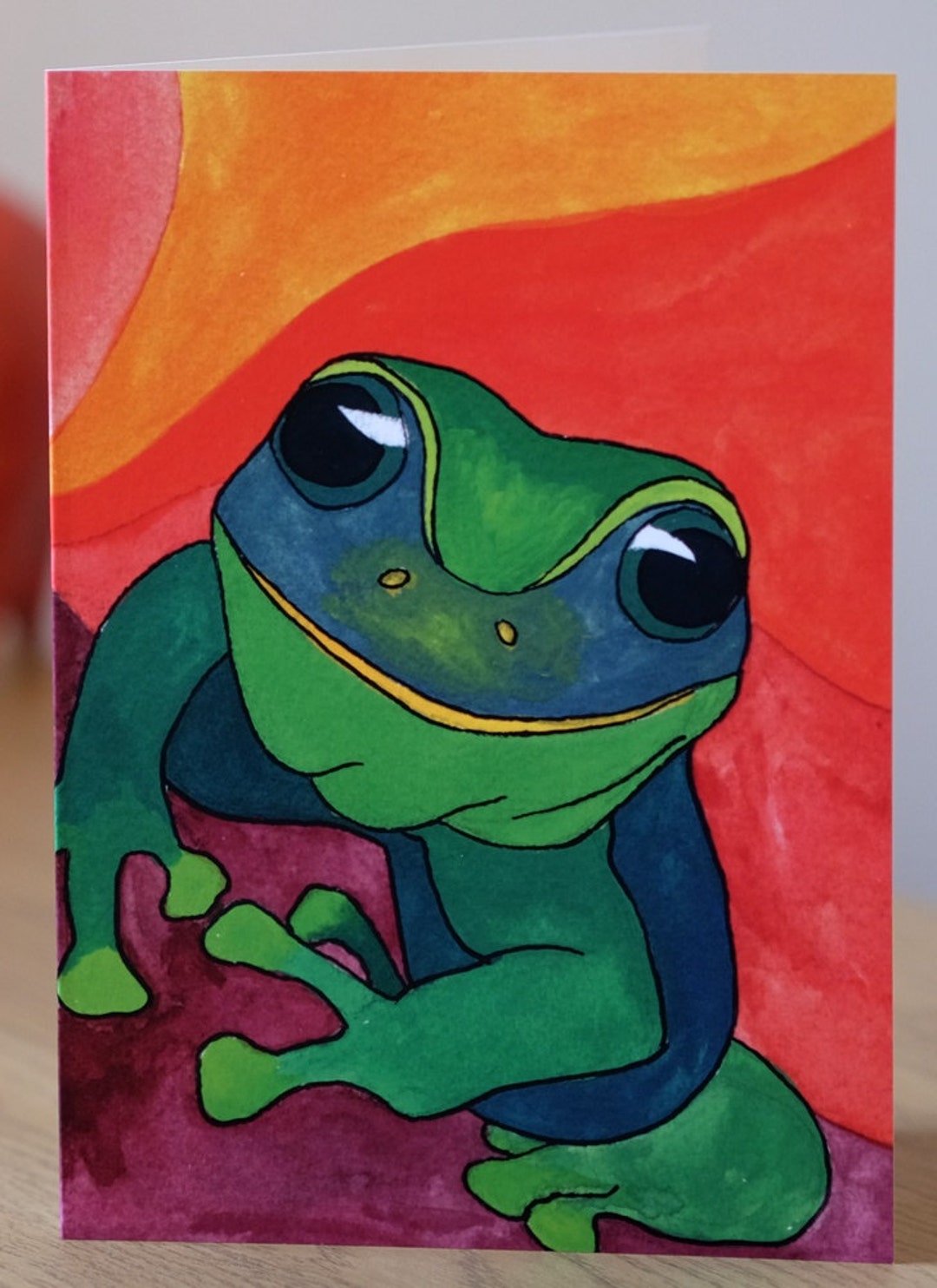 Frog Herbert Greetings Card From Original Gouache Painting ...