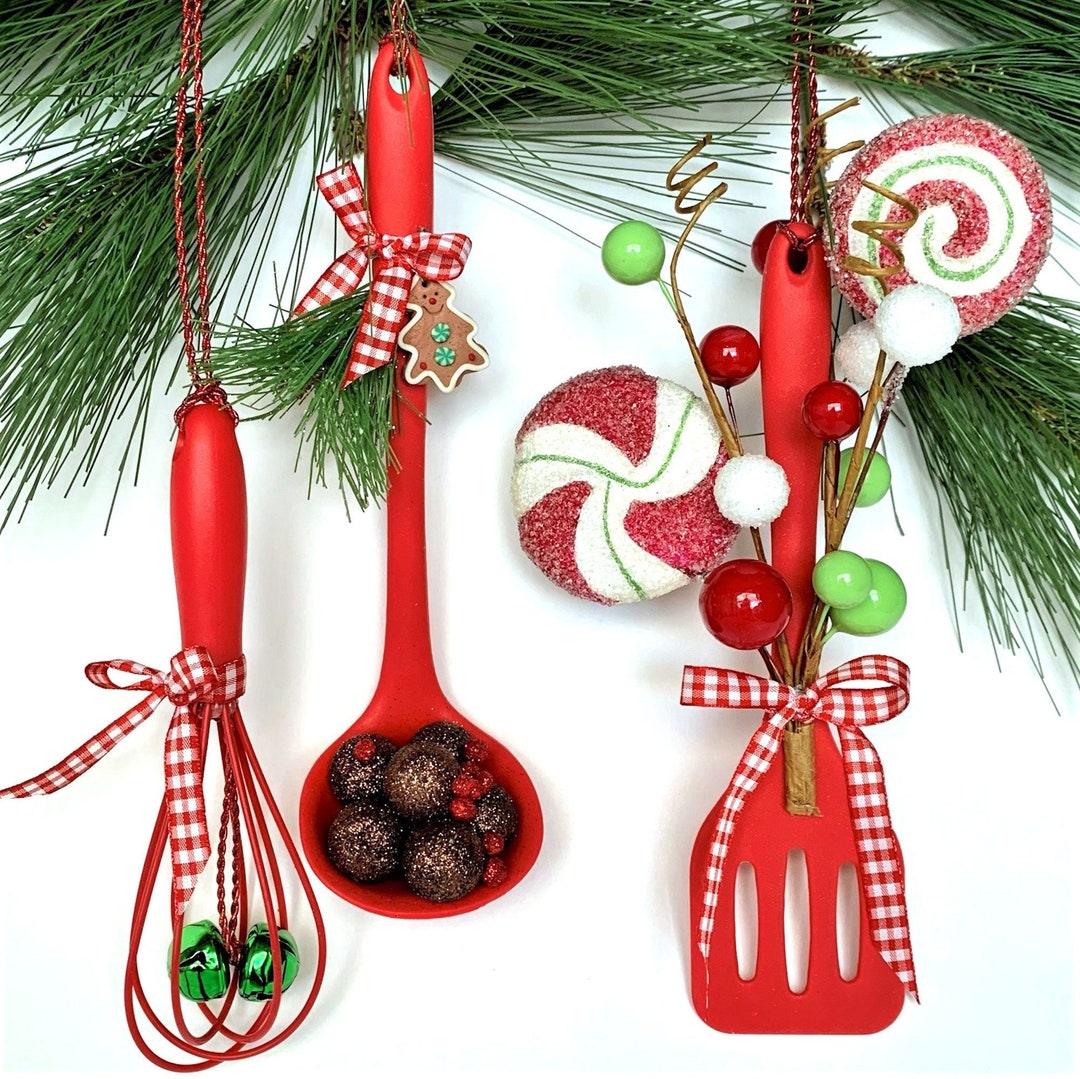 Kitchen Utensil Christmas Ornaments: Whisk, Ladle, Spatula - Etsy