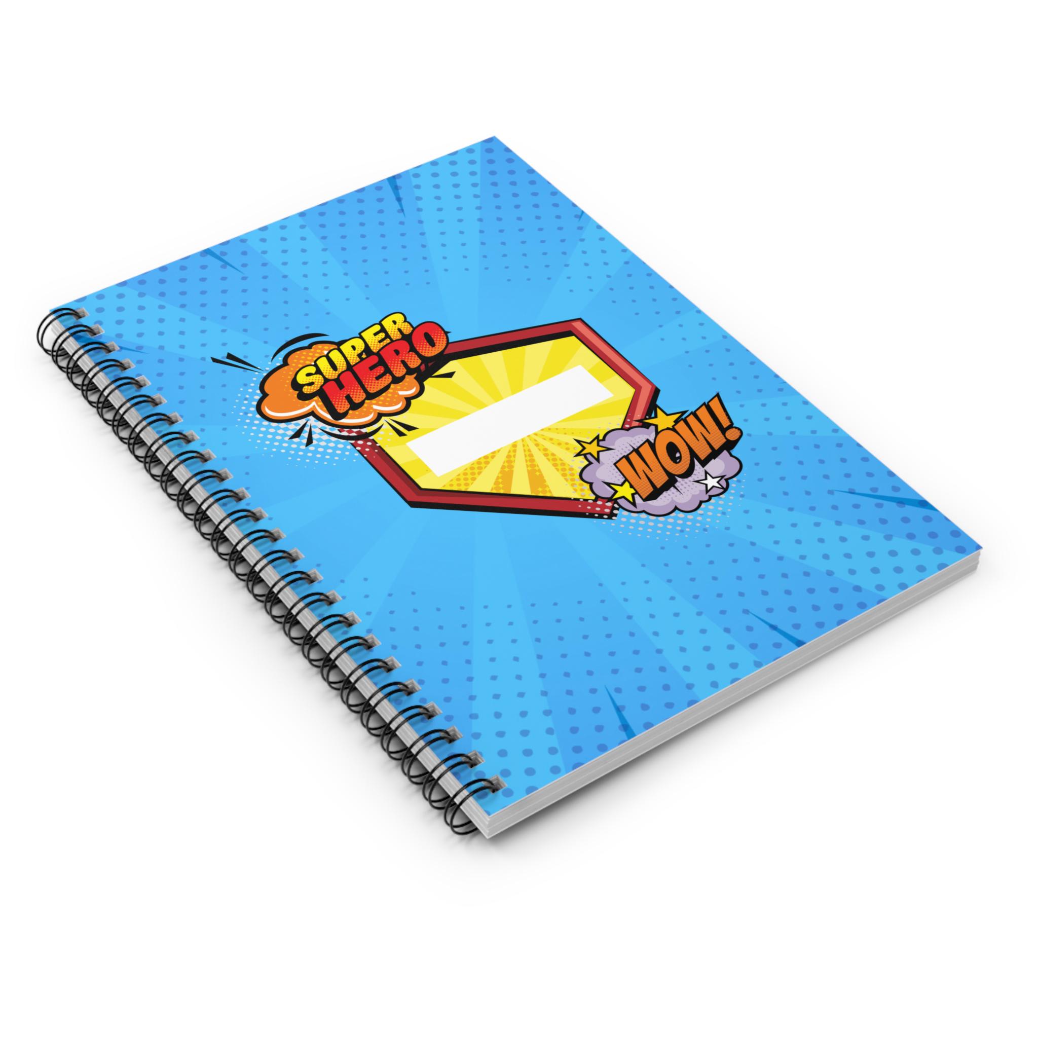 Superhero Spiral Notebook - Fun Pop Art Design for Kids, Back to School ...