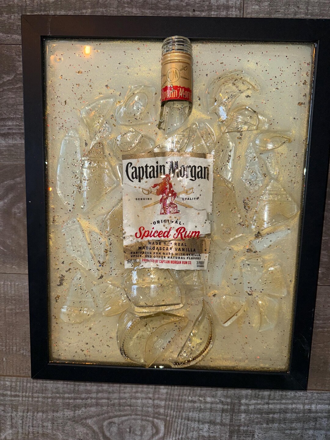 Captain Morgan Spiced Rum Broken Bottle Wall Art - Etsy