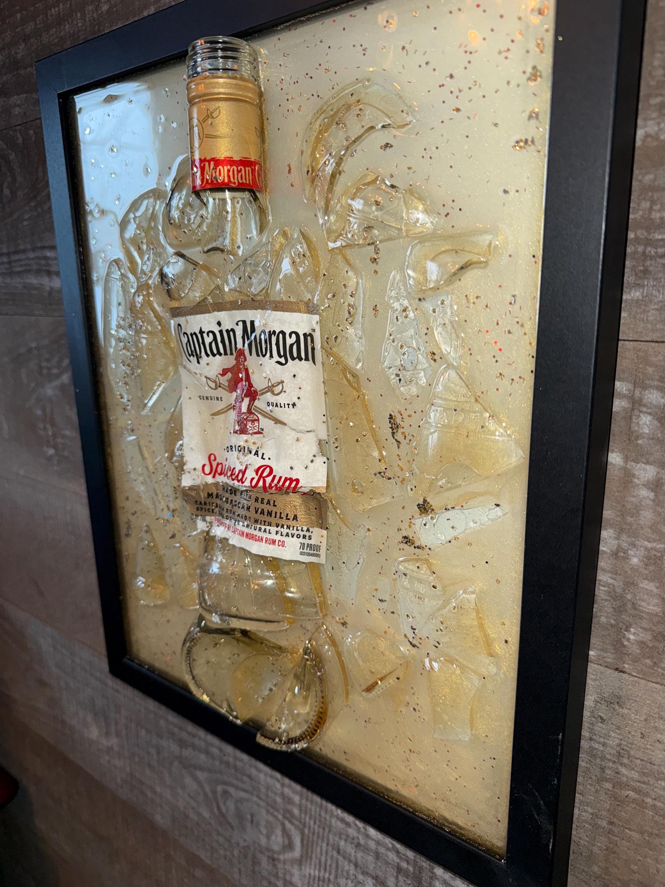 Captain Morgan Spiced Rum Broken Bottle Wall Art - Etsy