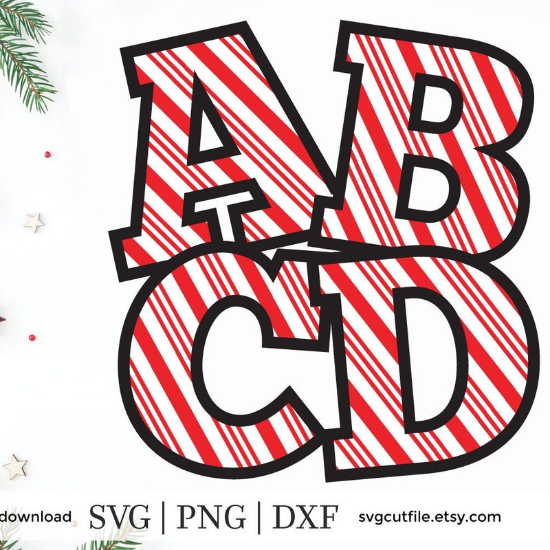 Candy Cane Letters - Etsy
