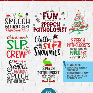 Christmas Speech Pathologist Svg Bundle, SLP SVG, Speech Therapist ...