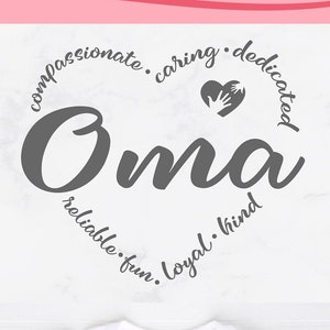 Oma Svg, Grandma Oma Svg, Oma Heart Svg, Cute Gift, Mother's Day Oma ...