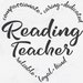 Reading Teacher Svg Read Svg Title 1 Teacher Svg Title One - Etsy