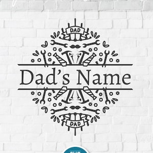 Father's Day Split Monogram Svg, Dad Border Svg, Manly Mandala, Split ...