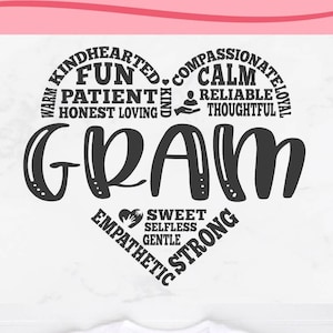 Gram Svg, Gram Heart Svg, Grandma Gram Svg, Gift Idea, Mother's Day Svg ...