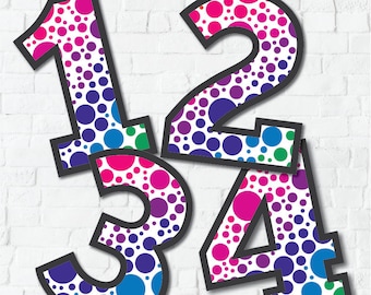 Polka Dot Numbers - Etsy
