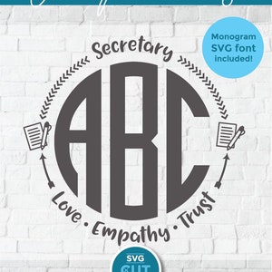Secretary Svg, Secretary Monogram Svg, Office Assistant, Staff Worker ...