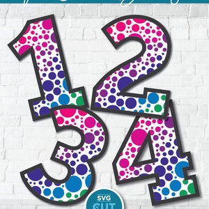 Polka Dot Numbers Svg, Polka Dot Number Svg, Number Svg, Polka Dot ...