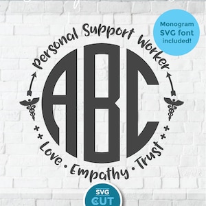 Personal Support Worker Monogram Svg, Psw Svg, Caregiver, Home ...