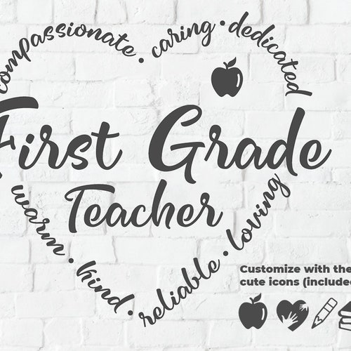 First Grade Teacher Svg 1st Grade Teacher Svg Back to - Etsy