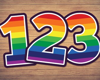 Striped number svg | Etsy