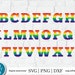 Gay pride svg rainbow letters svg rainbow alphabet svg lgbt | Etsy