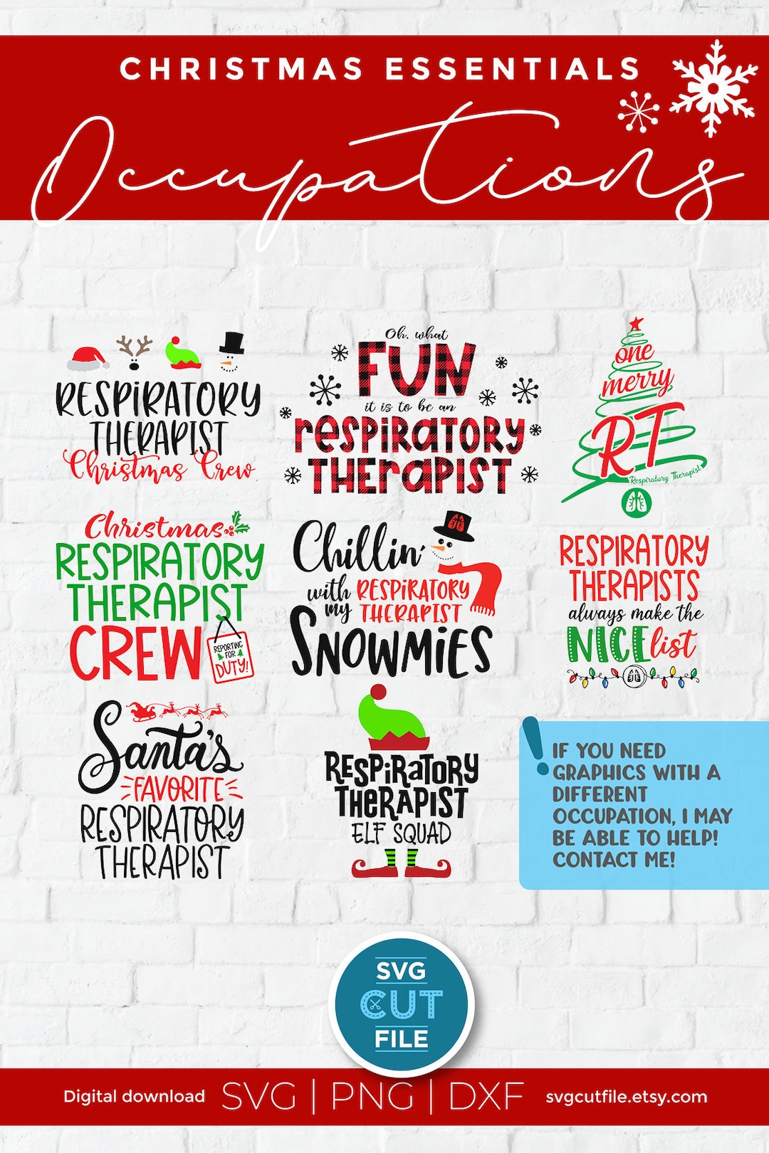 Christmas Respiratory Therapist Svg Bundle, RRT SVG, Respiratory ...