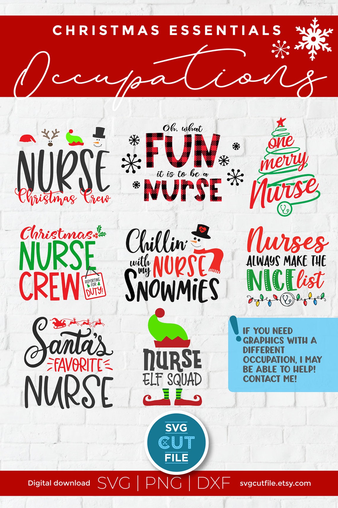 Christmas Nurse Svg Bundle Elf Holiday Nurse Svg Dxf Xmas | Etsy