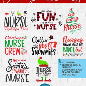 Christmas Nurse Svg, Bundle Elf, Holiday Nurse Svg, Dxf, Xmas, One ...
