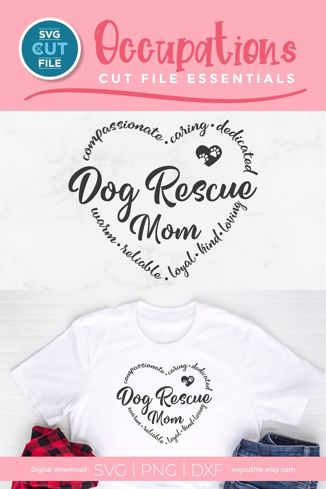 Rescue Dog Mom Svg, Adopt Svg, Animal Rescue, Foster Svg, Rescue Svg ...