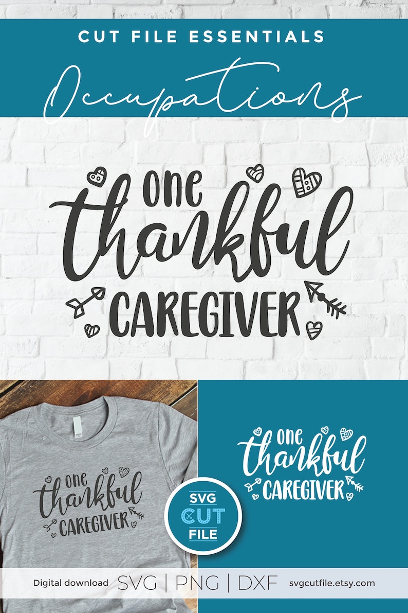 Caregiver Svg, Care Giver Appreciation Svg, One Thankful Caregiver ...