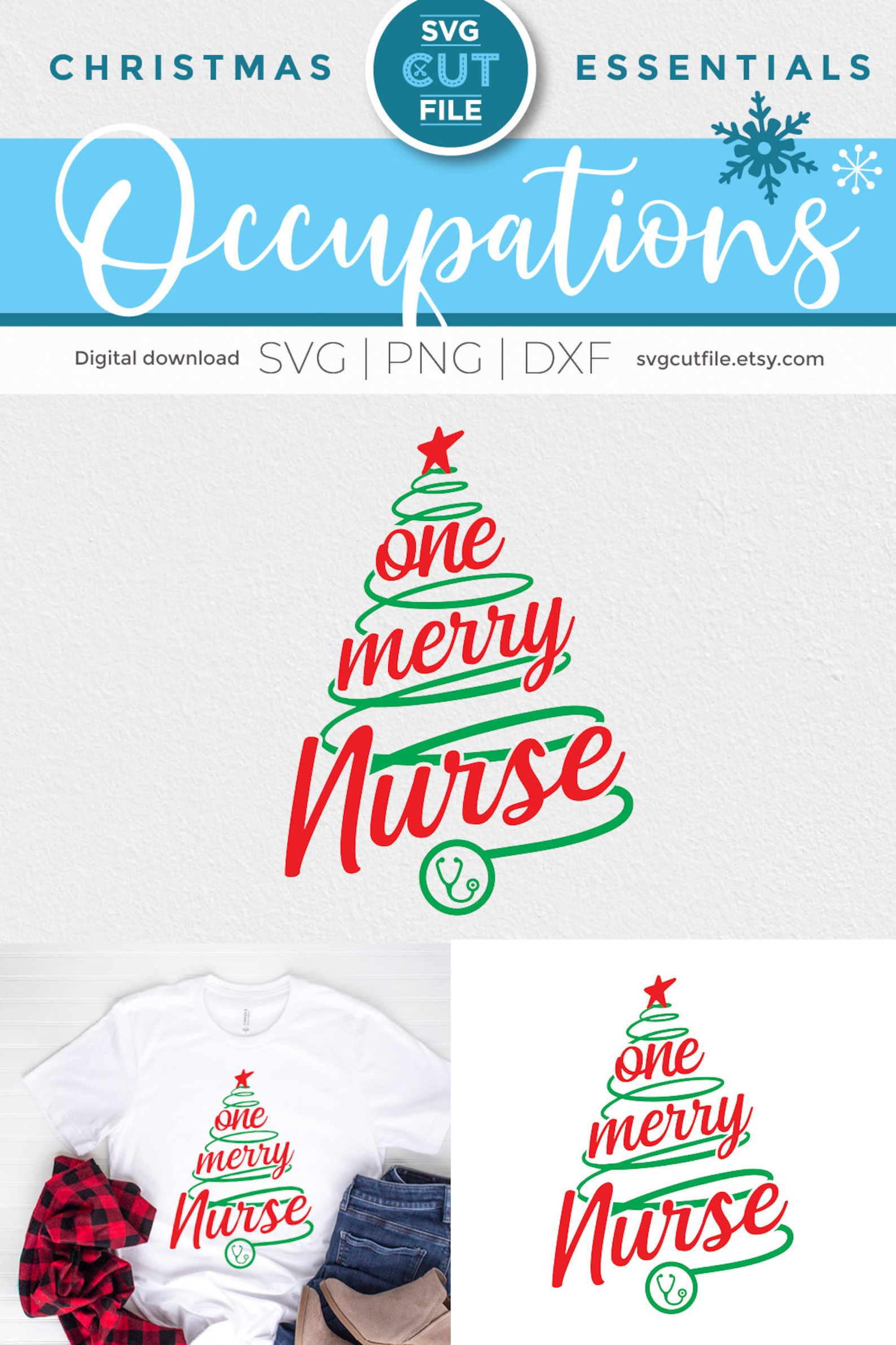 Christmas Nurse Svg One Merry Nurse Svg Holiday Nurse Svg | Etsy