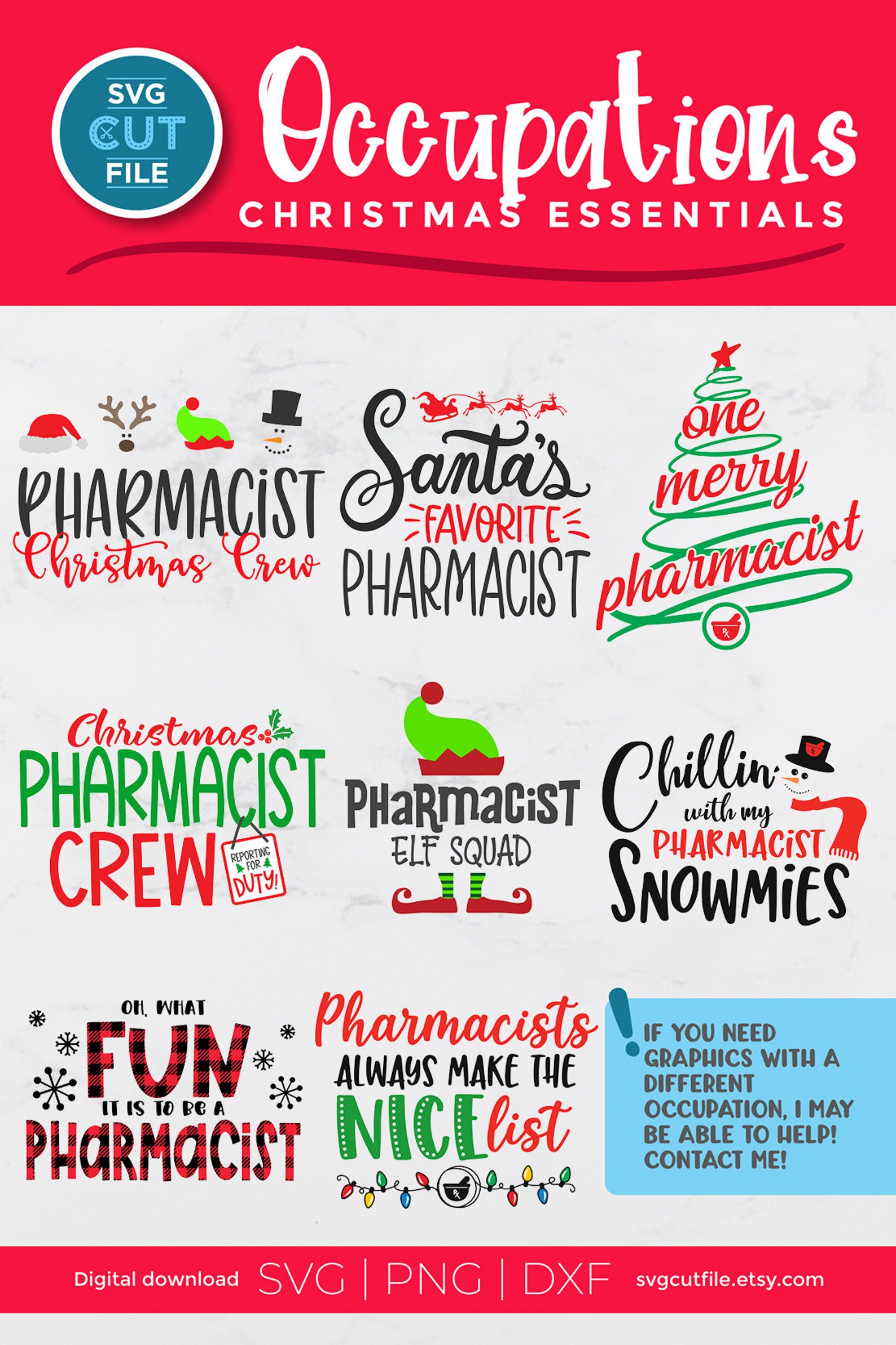 Christmas Pharmacist Svg Bundle, Pharmacist SVG, Pharmacist Christmas ...