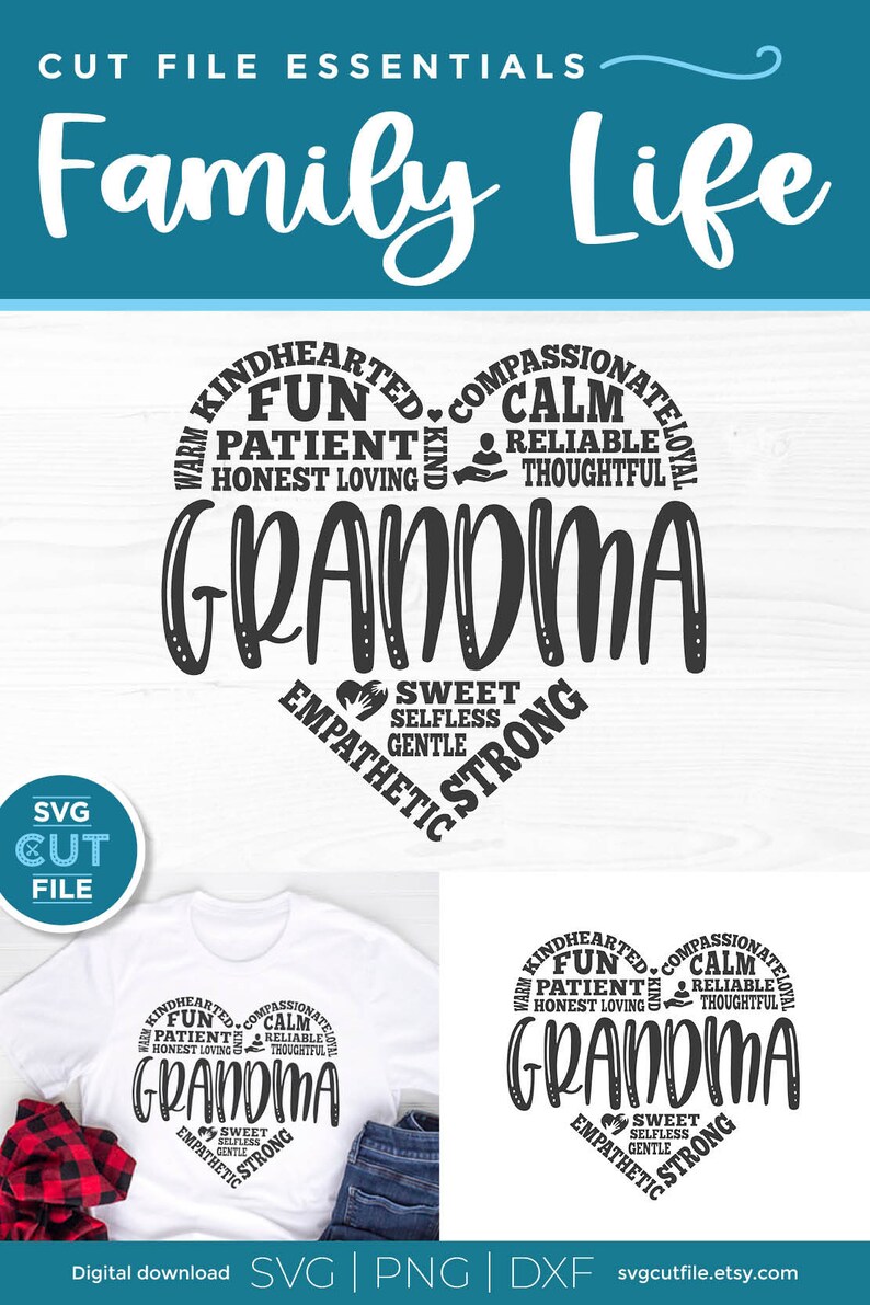 Grandma Svg Grandma Heart Svg Grandma Subway Art Svg Gift - Etsy