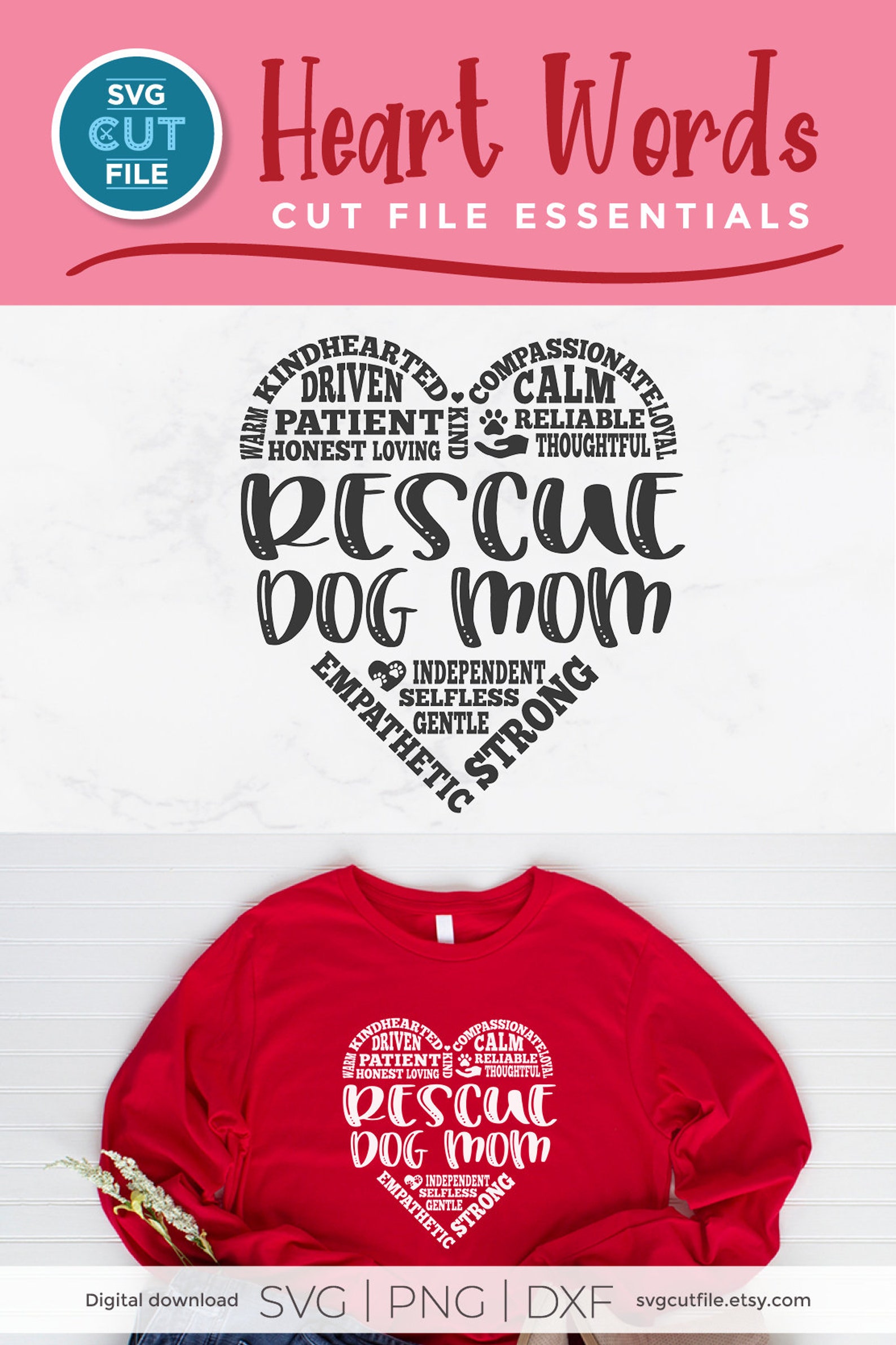 Rescue Dog Mom Svg Adopt Svg Animal Rescue Foster Svg - Etsy