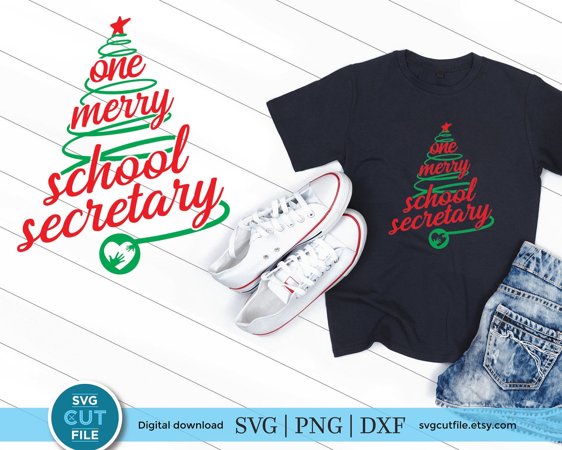 Christmas School Secretary Svg One Merry School Secretary - Etsy