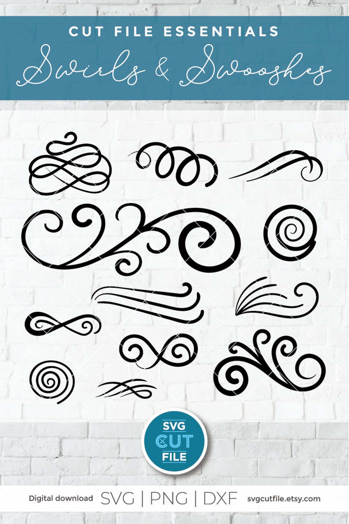 Swoosh SVG or Swish PNG, Squiggle Svg Loop, Swash Underline Dxf, Swishy ...
