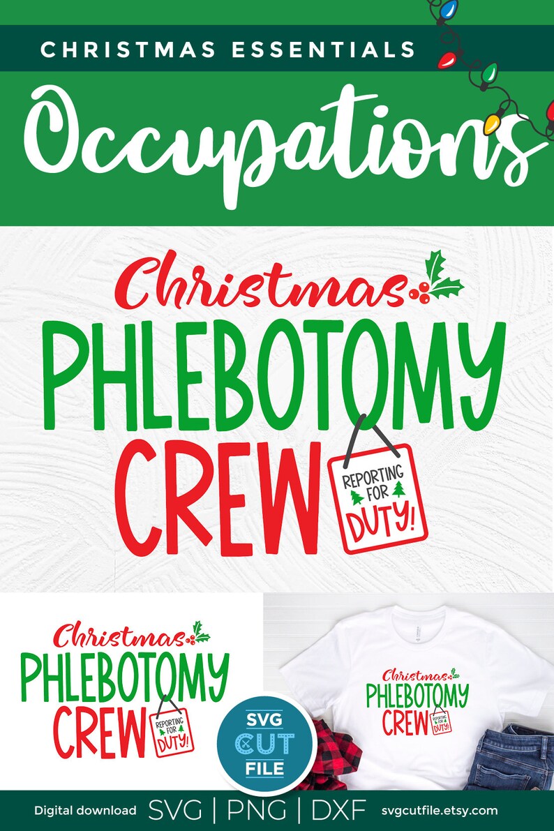 Christmas Phlebotomist Svg, Phlebotomist Christmas Crew Svg, Holiday ...