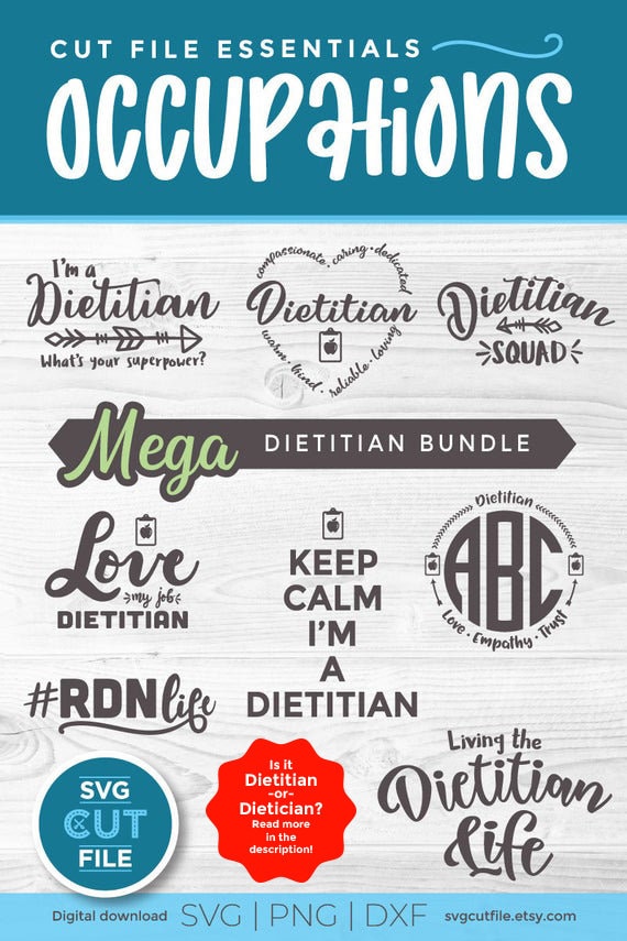 Papercraft rd svg registered dietitian nutritionist svg Dietitian svg ...