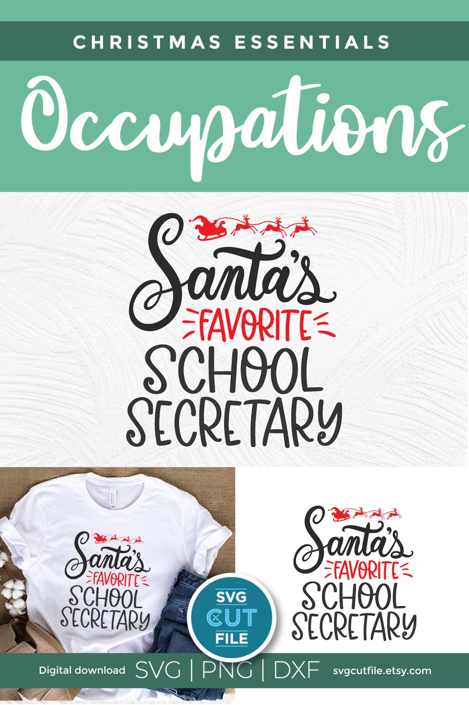 Christmas School Secretary Svg Santas Favorite School - Etsy