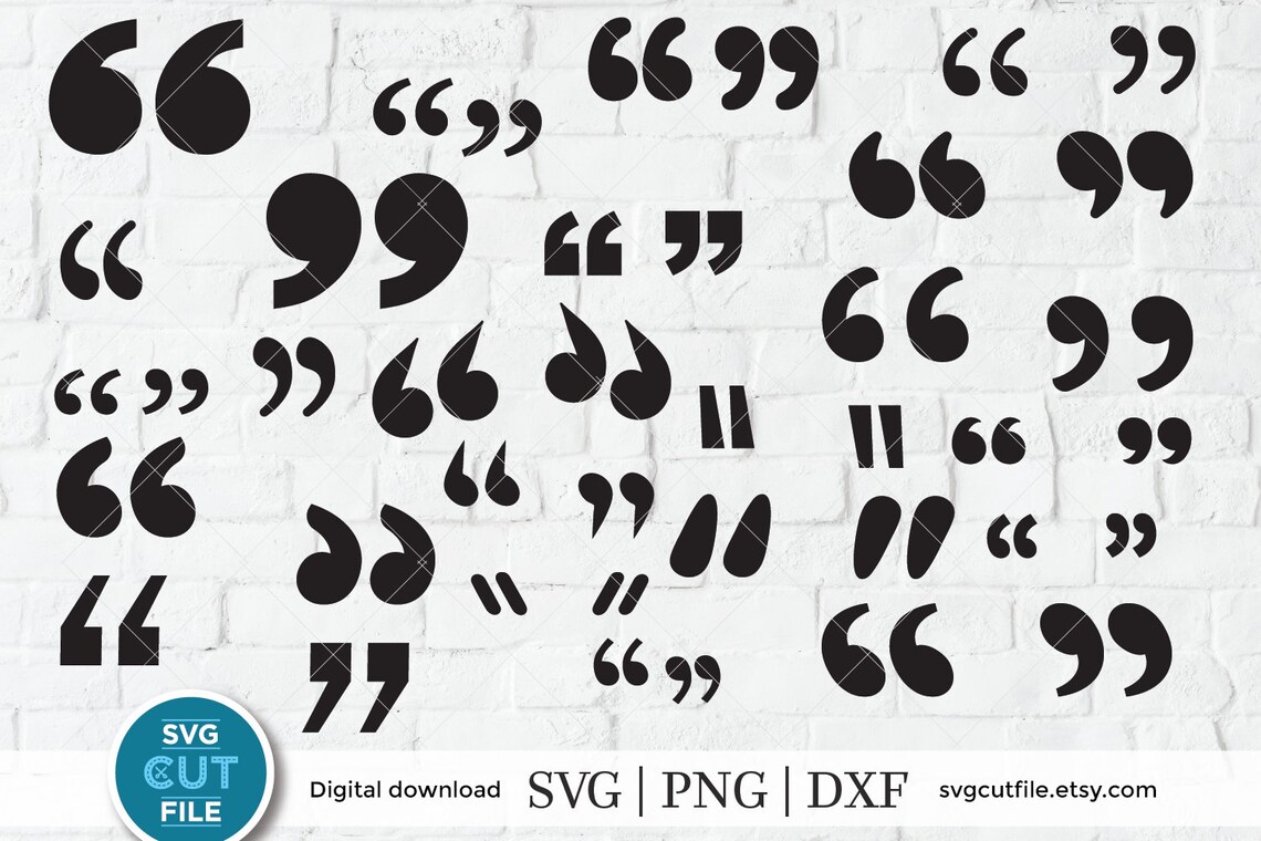 Quotation Mark Quotes Marks Dxf Cut Typography Svg | Etsy