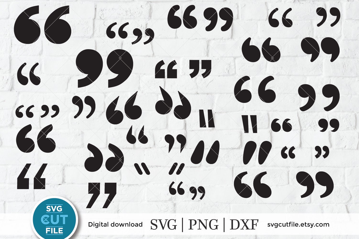 Quotation Mark Quotes Marks Dxf Cut Typography Svg - Etsy