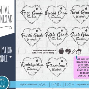 Teacher Bundle Svg, First Grade Teacher Svg, 1st Grade, First Grade Kit ...